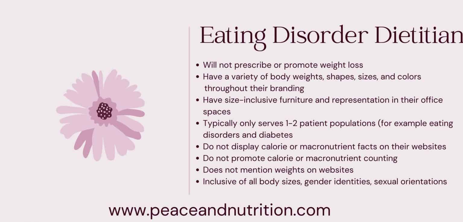 Finding An Eating Disorder Dietitian Nutritionist | Peace & Nutrition™