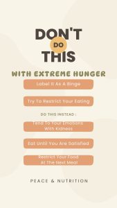 Extreme Hunger Explained By A Dietitian | Peace & Nutrition™